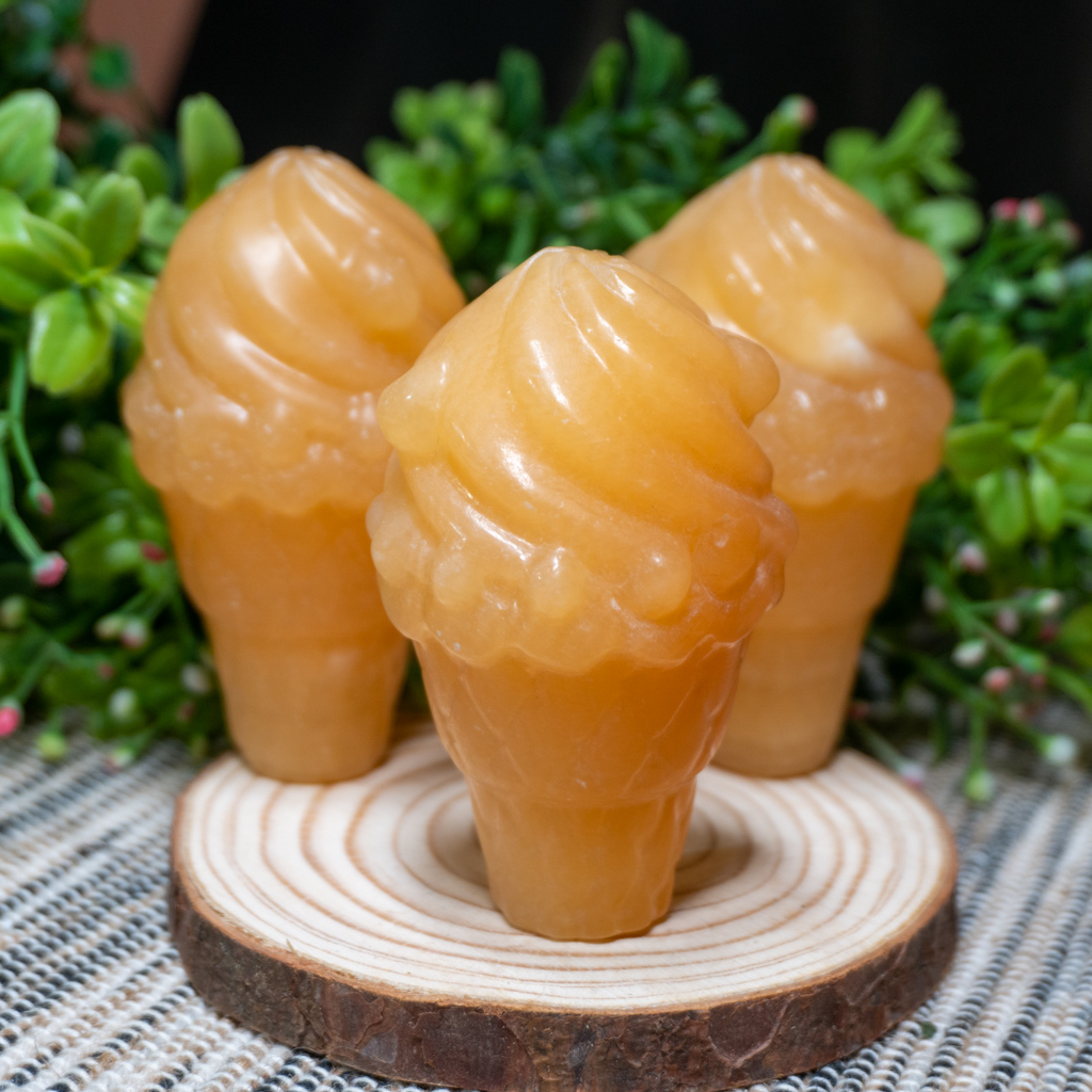 Orange Calcite Ice Cream - The Crystal Council
