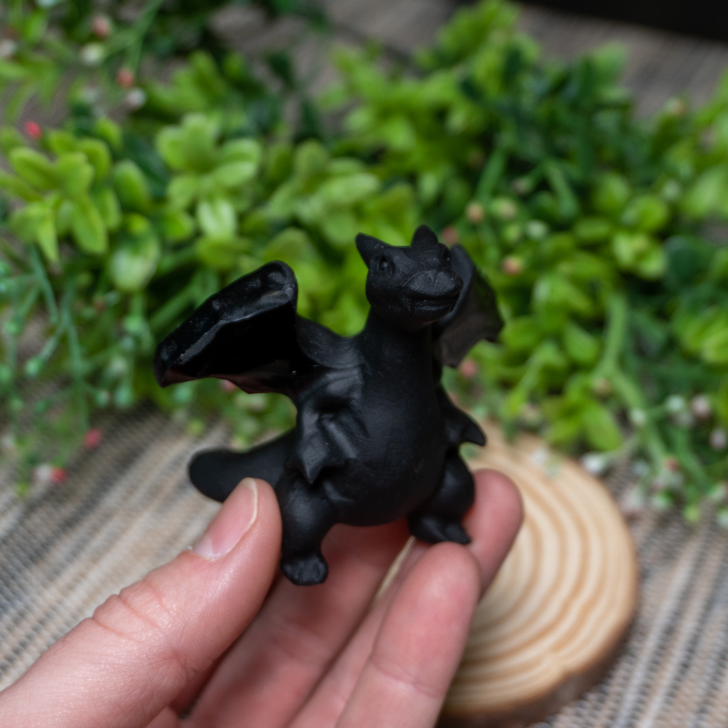 Obsidian "Dragon Pocket Monster" - The Crystal Council