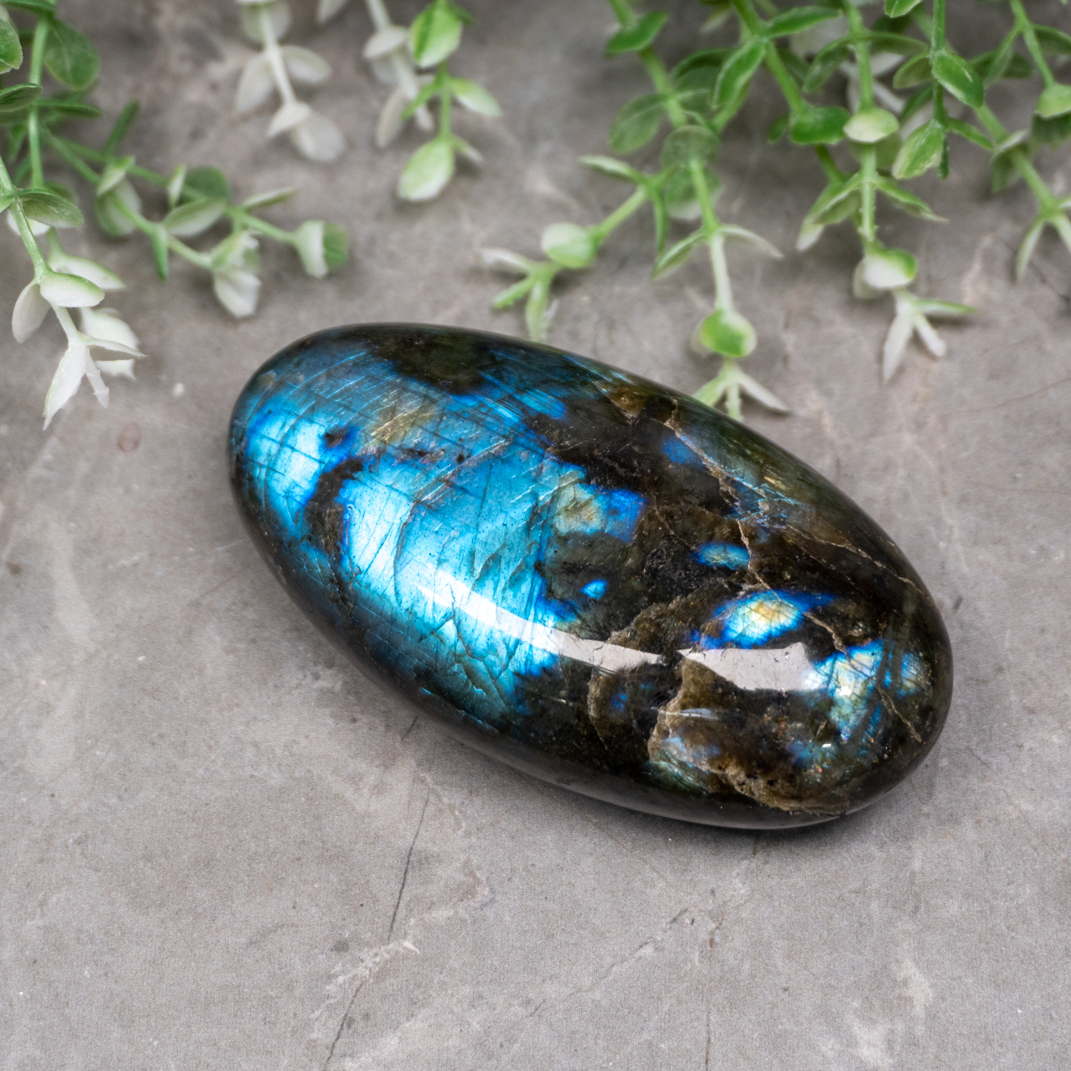 High Flash Labradorite Palmstone #1 - The Crystal Council