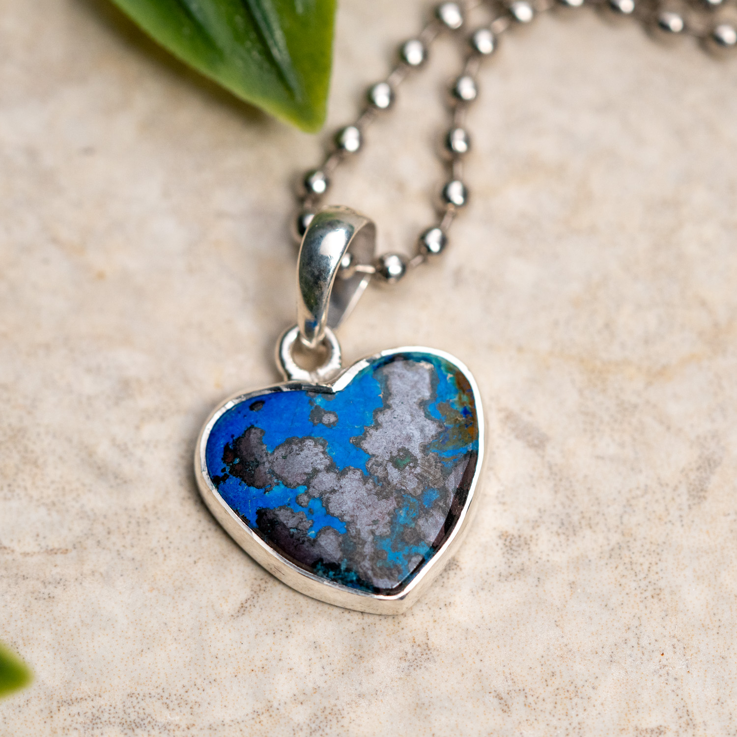 Azurite Heart Pendant (Chile) #1 - The Crystal Council