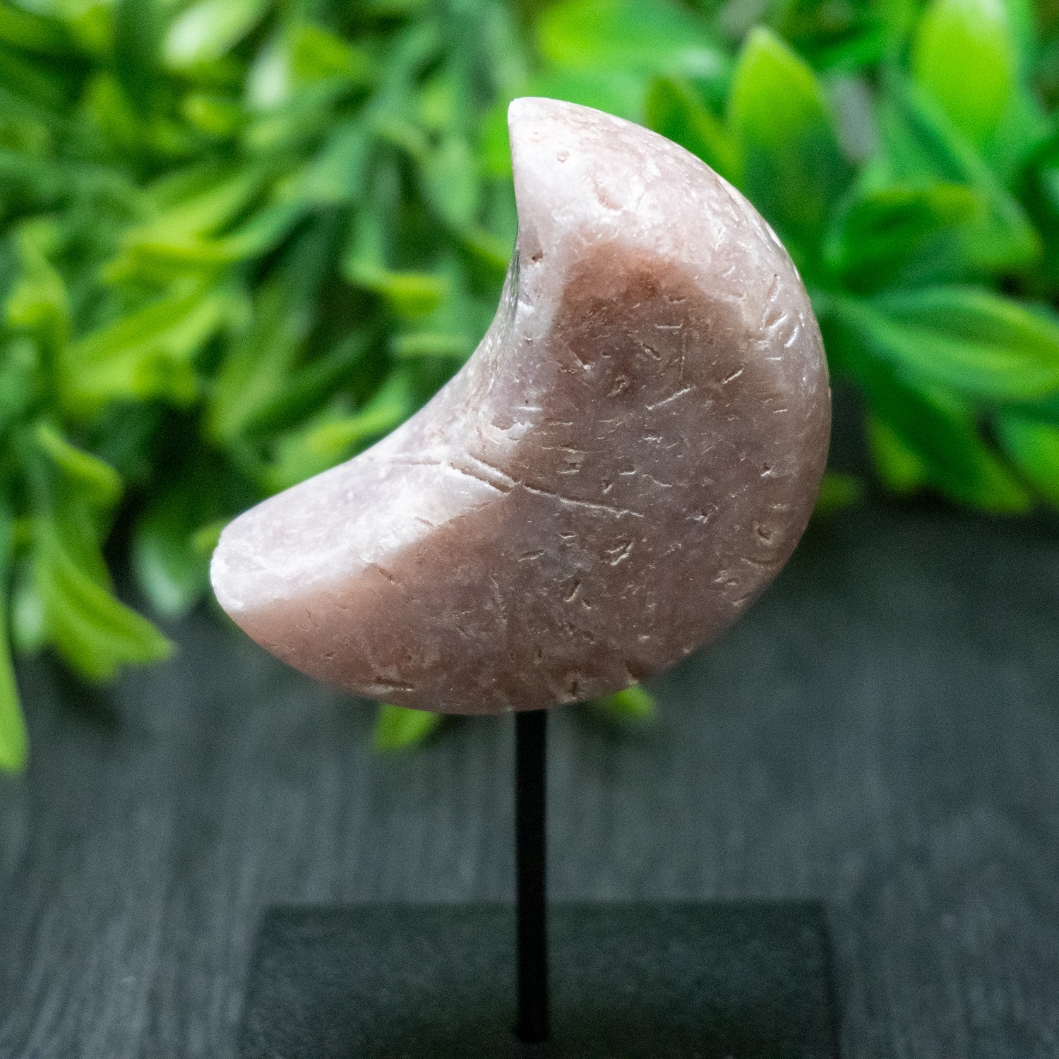 Pink Amethyst Cresecent Moon Stand #2 - The Crystal Council