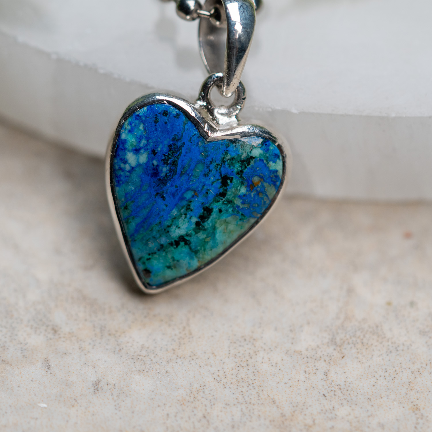 Chrysocolla and Azurite Pendant #1 - The Crystal Council