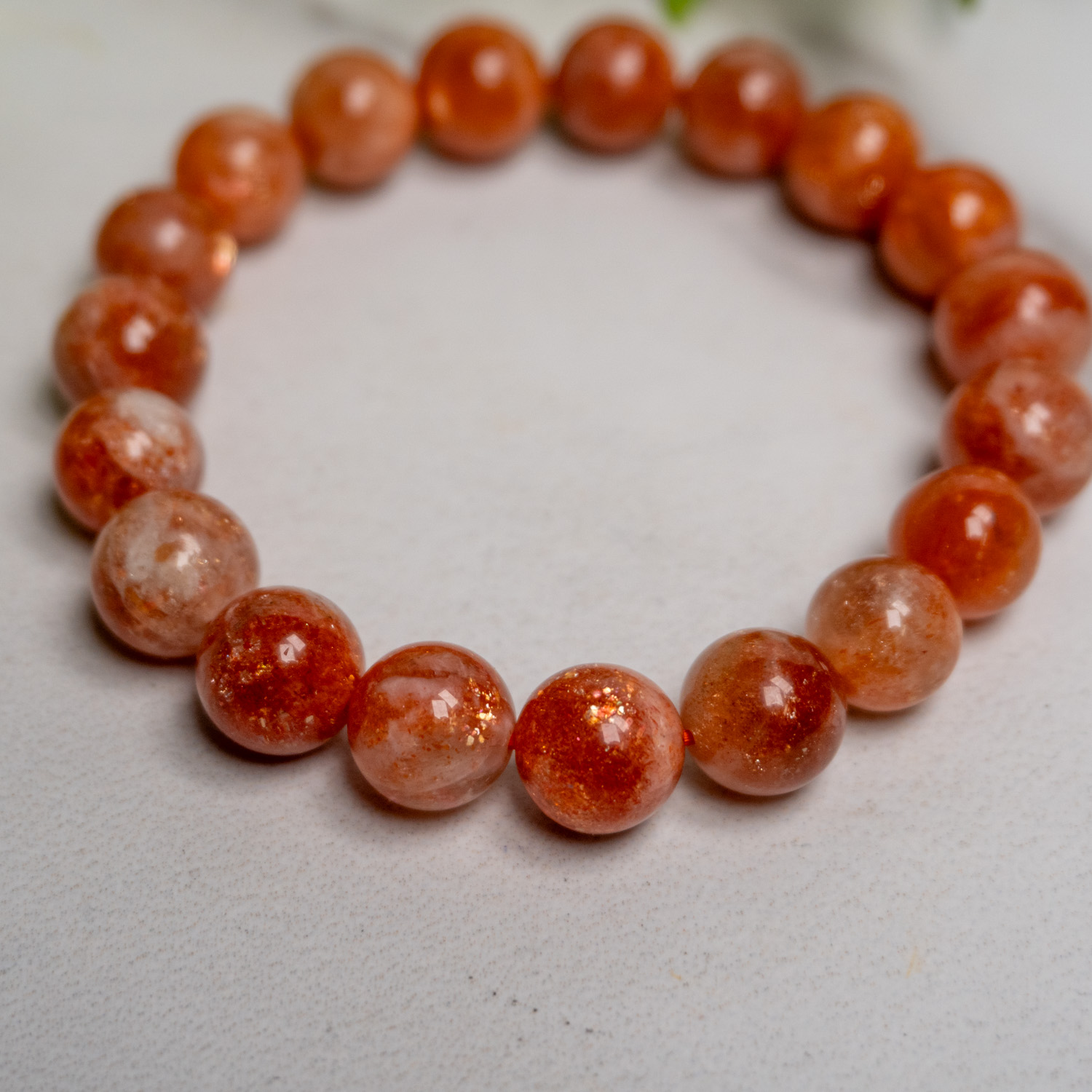 Sunstone 10mm Bracelet - The Crystal Council