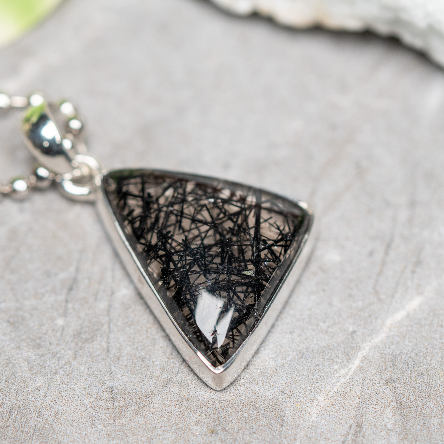 Tourmalinated Quartz Necklace #1 - The Crystal Council