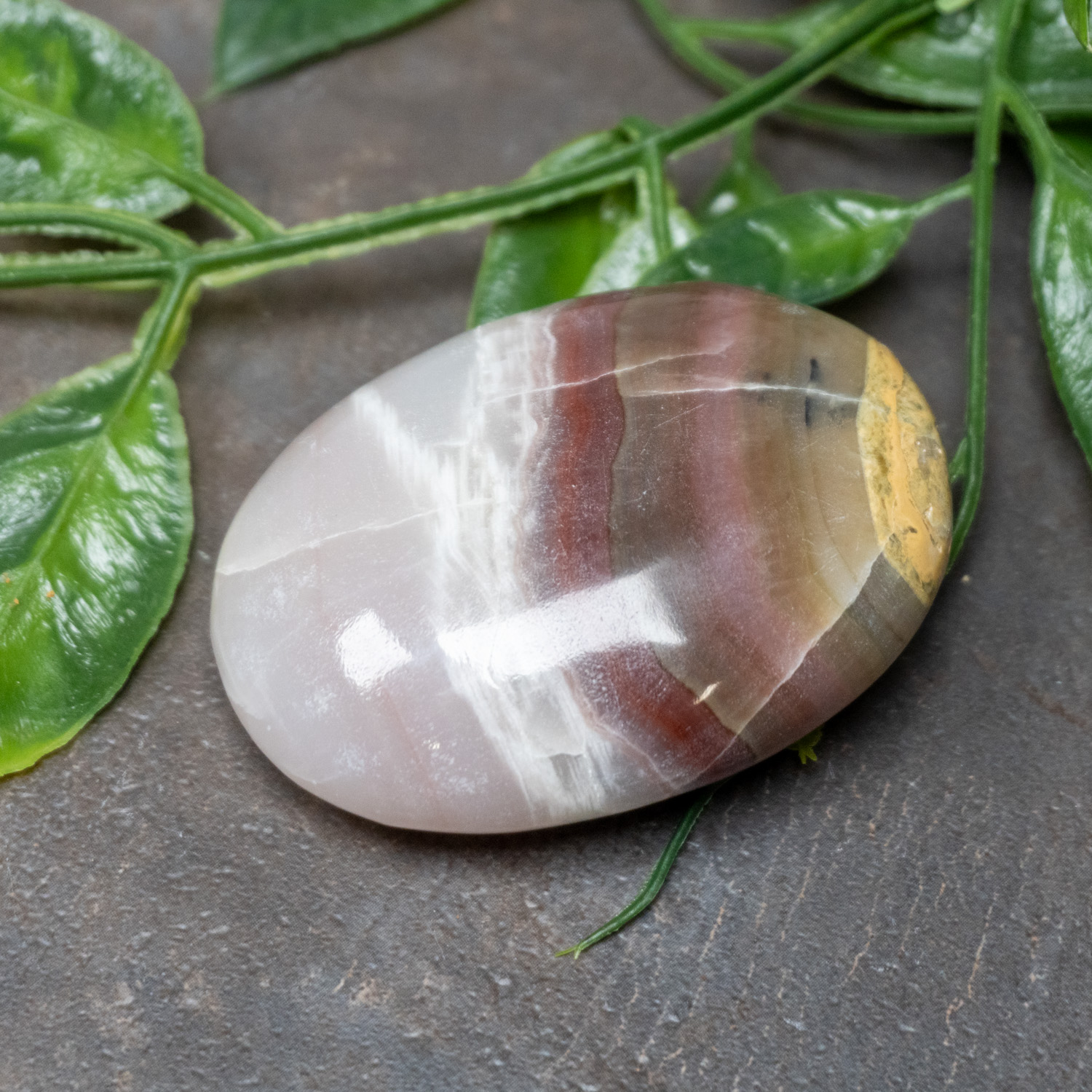 Pink Banded Onyx Palmstone #1 - The Crystal Council