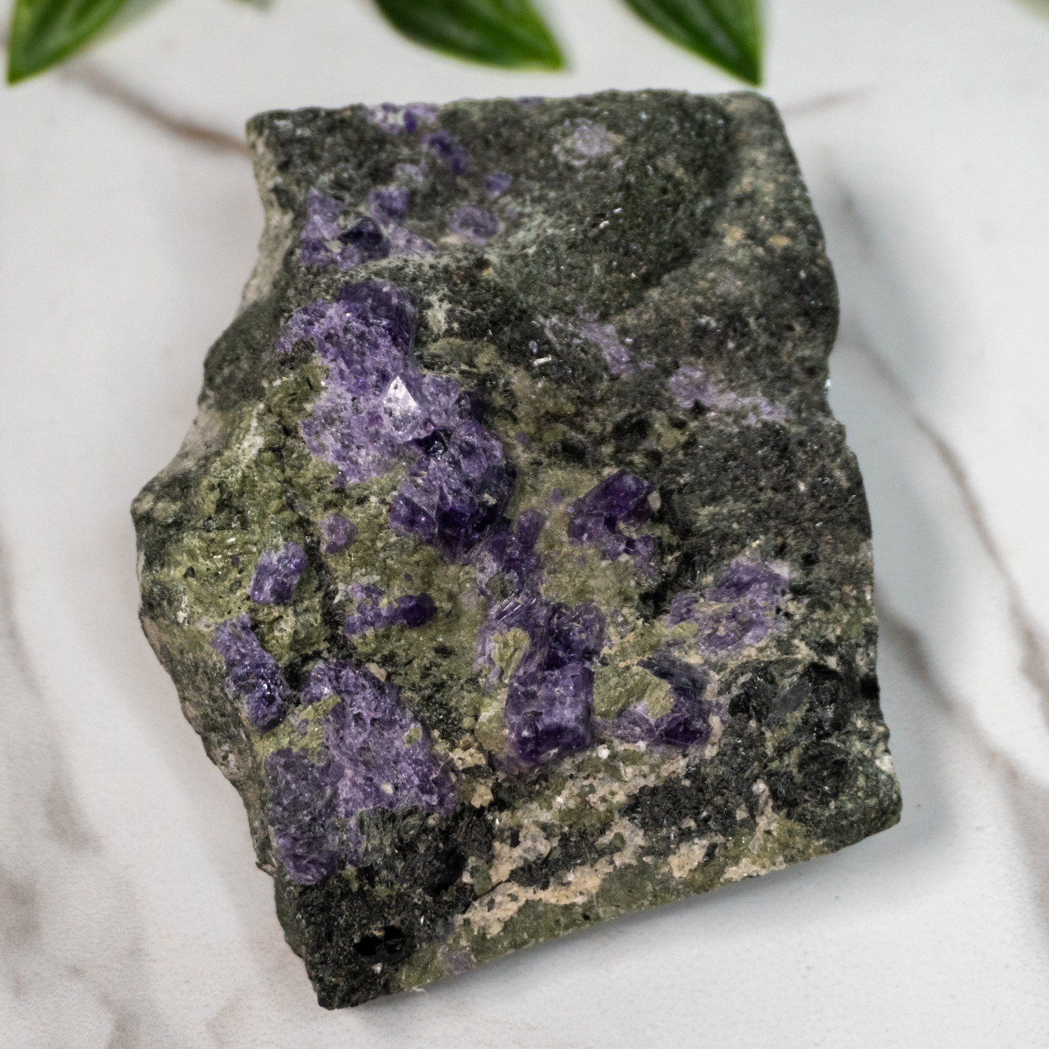 Purple Scapolite on Diopside and Epidote #1 - The Crystal Council