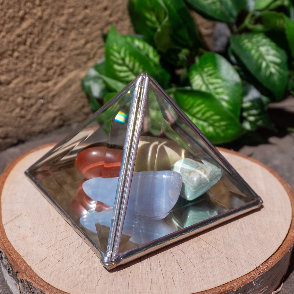 Small Silver Crystal Charging Pyramid - The Crystal Council