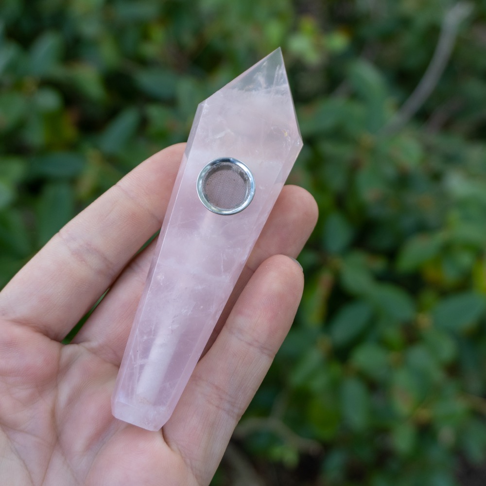 Rose Quartz Smoking Bowl - The Crystal Council