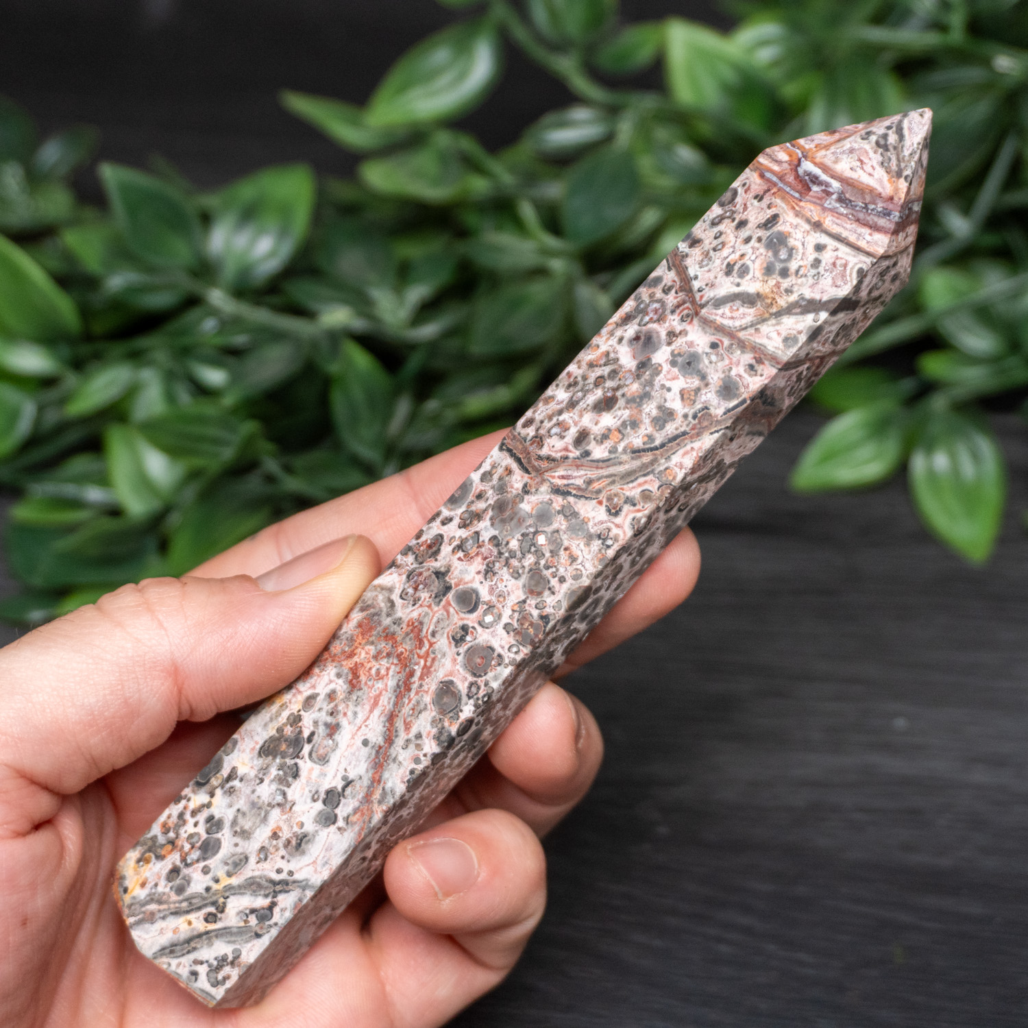 Leopard Skin Jasper Tower #4 - The Crystal Council
