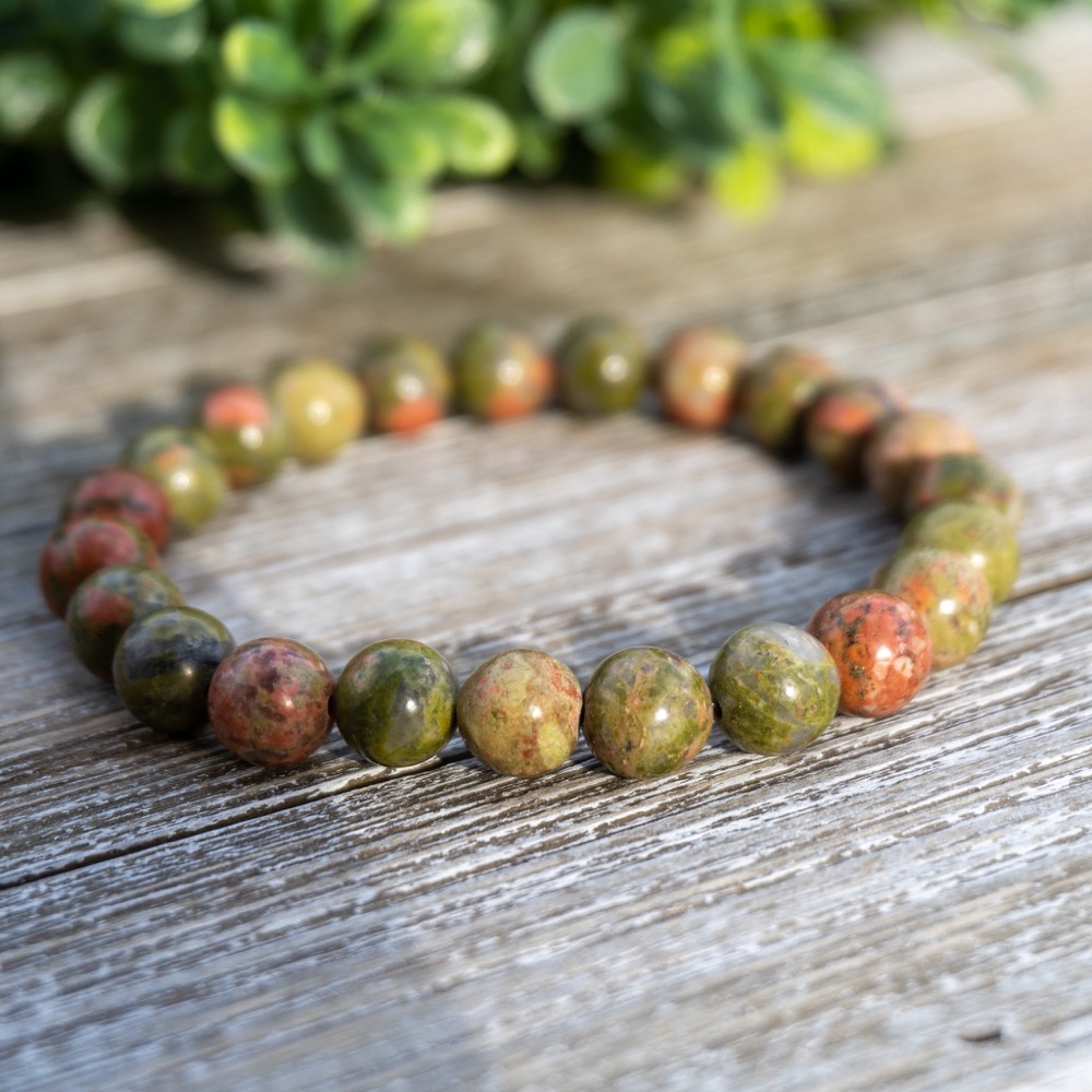 Unakite Bracelet 8mm - The Crystal Council