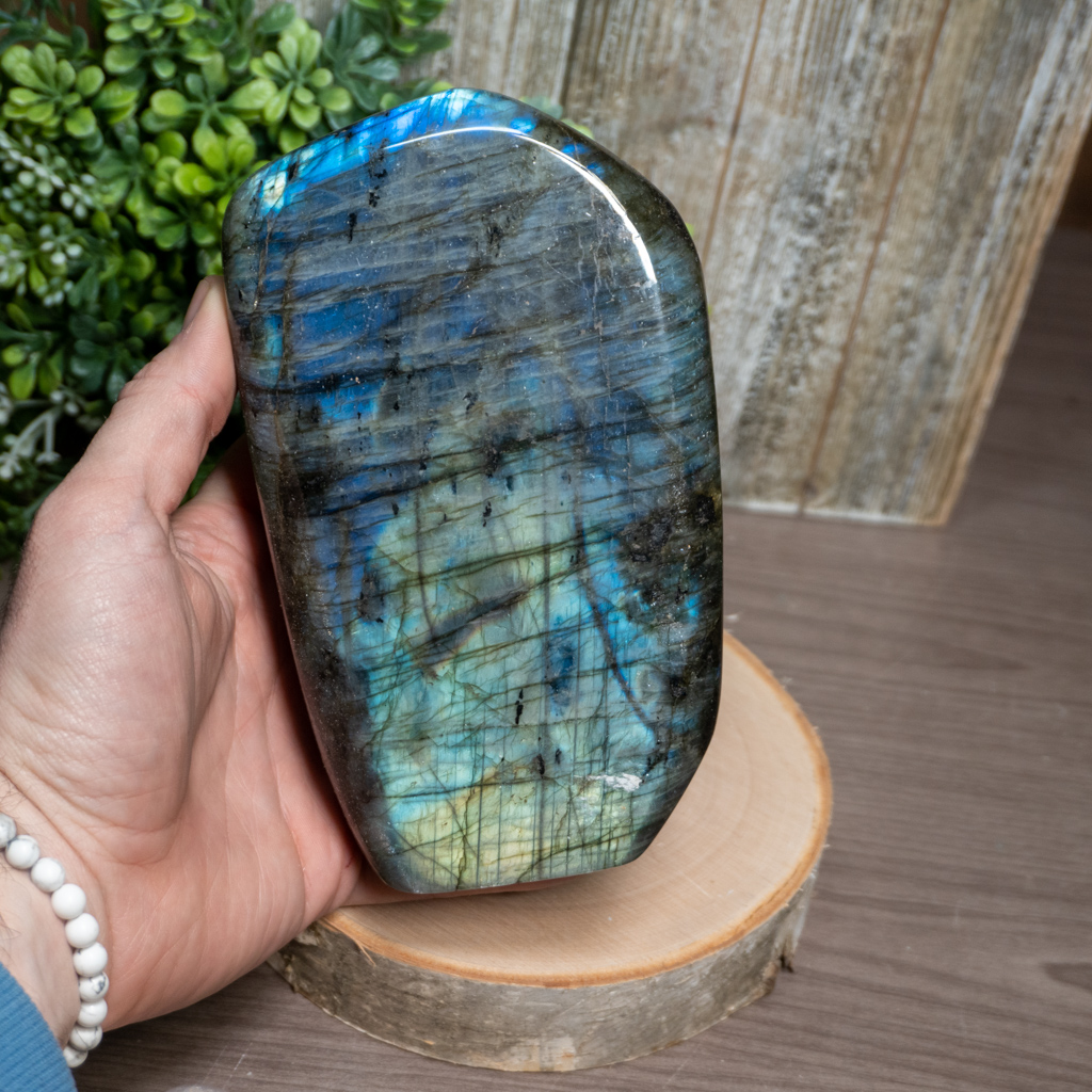 Polished Cut Base Labradorite #6 - The Crystal Council